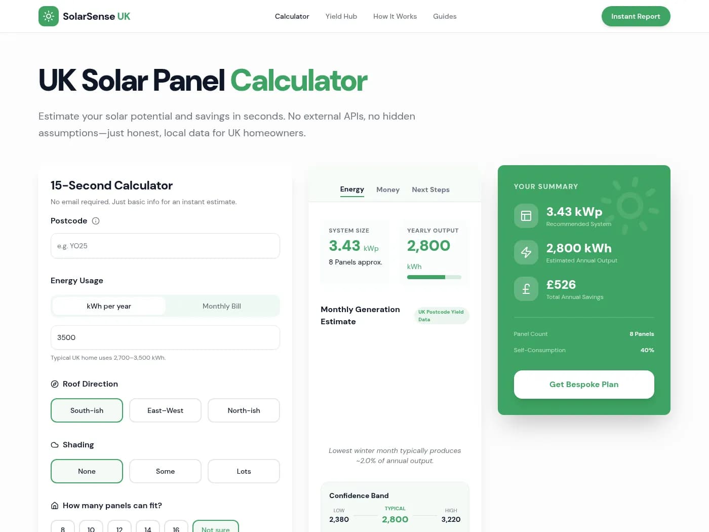 SolarSense UK Calculator