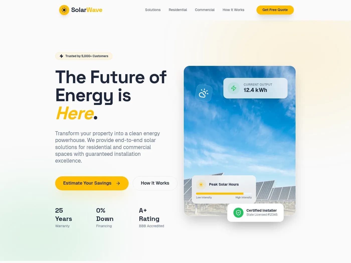 SolarWave Landing Page