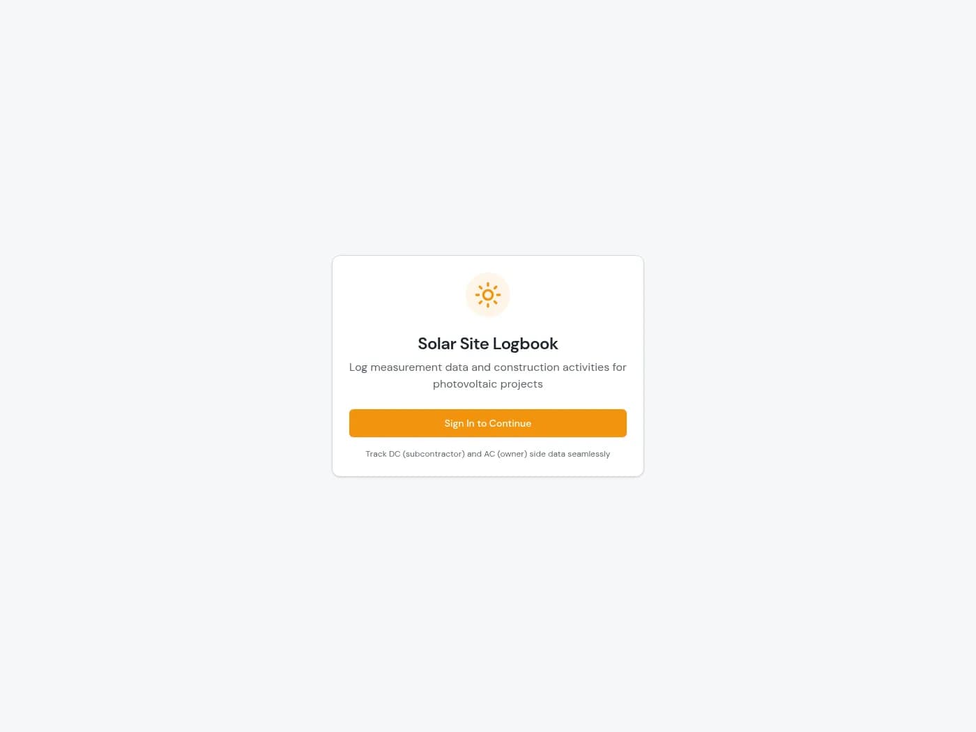 Solar Site Logbook