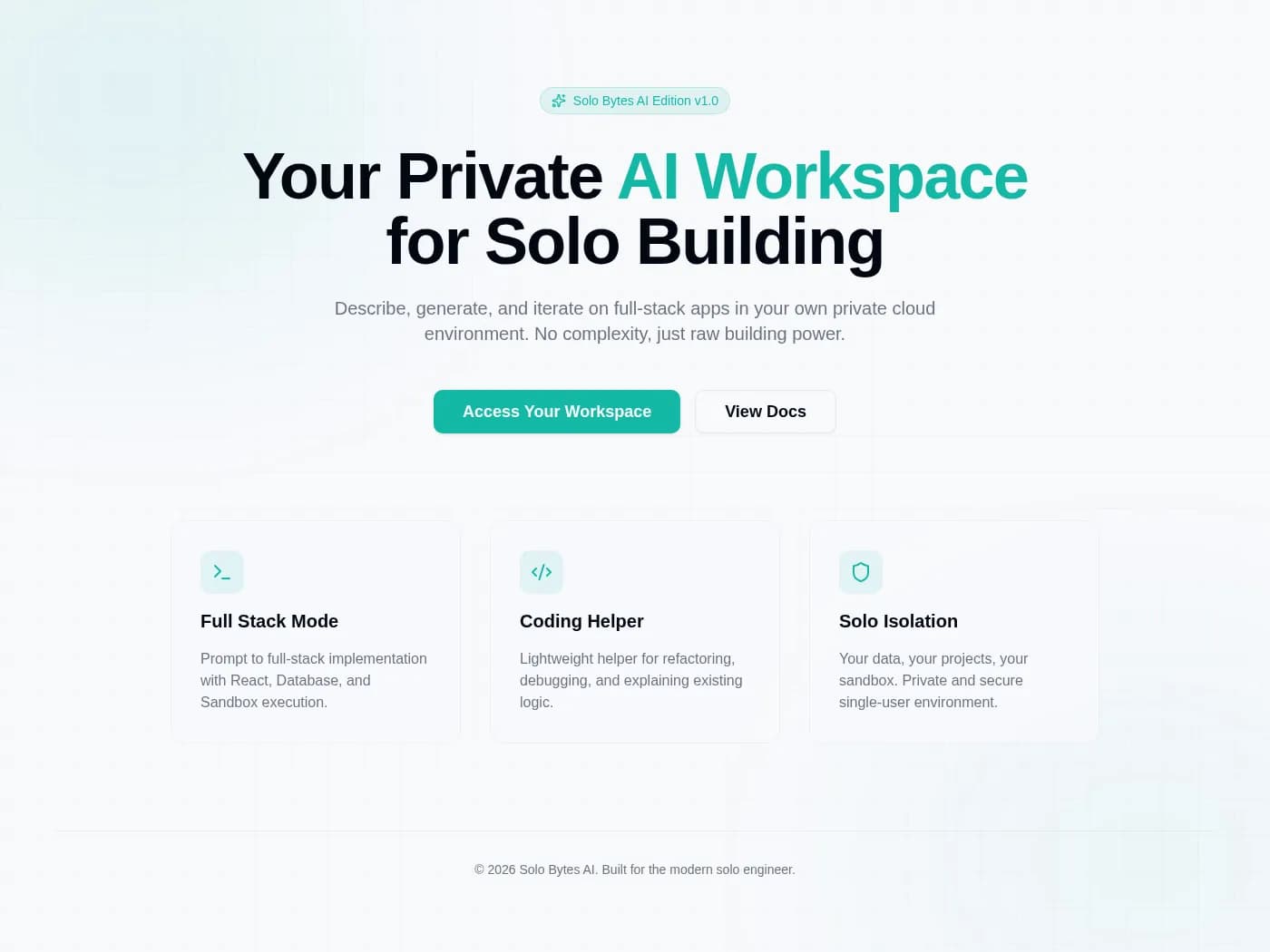 Solo Bytes AI Workspace