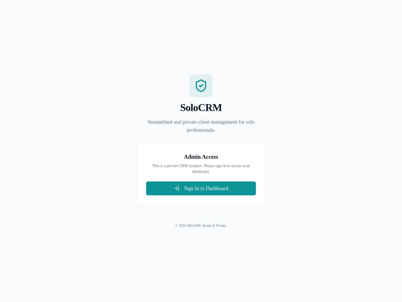 SoloCRM Dashboard