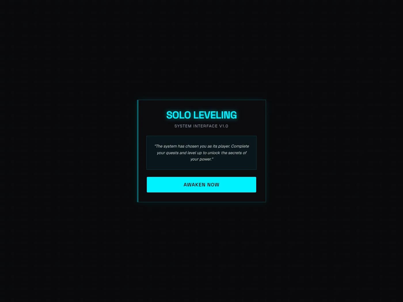 Solo Level Gym App