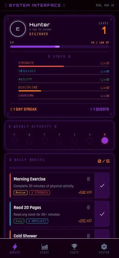 Solo Leveling Habit Quest