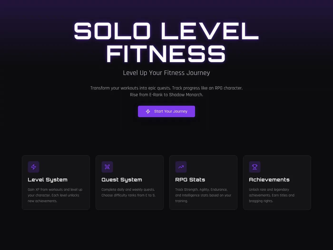 Solo Level Fitness App