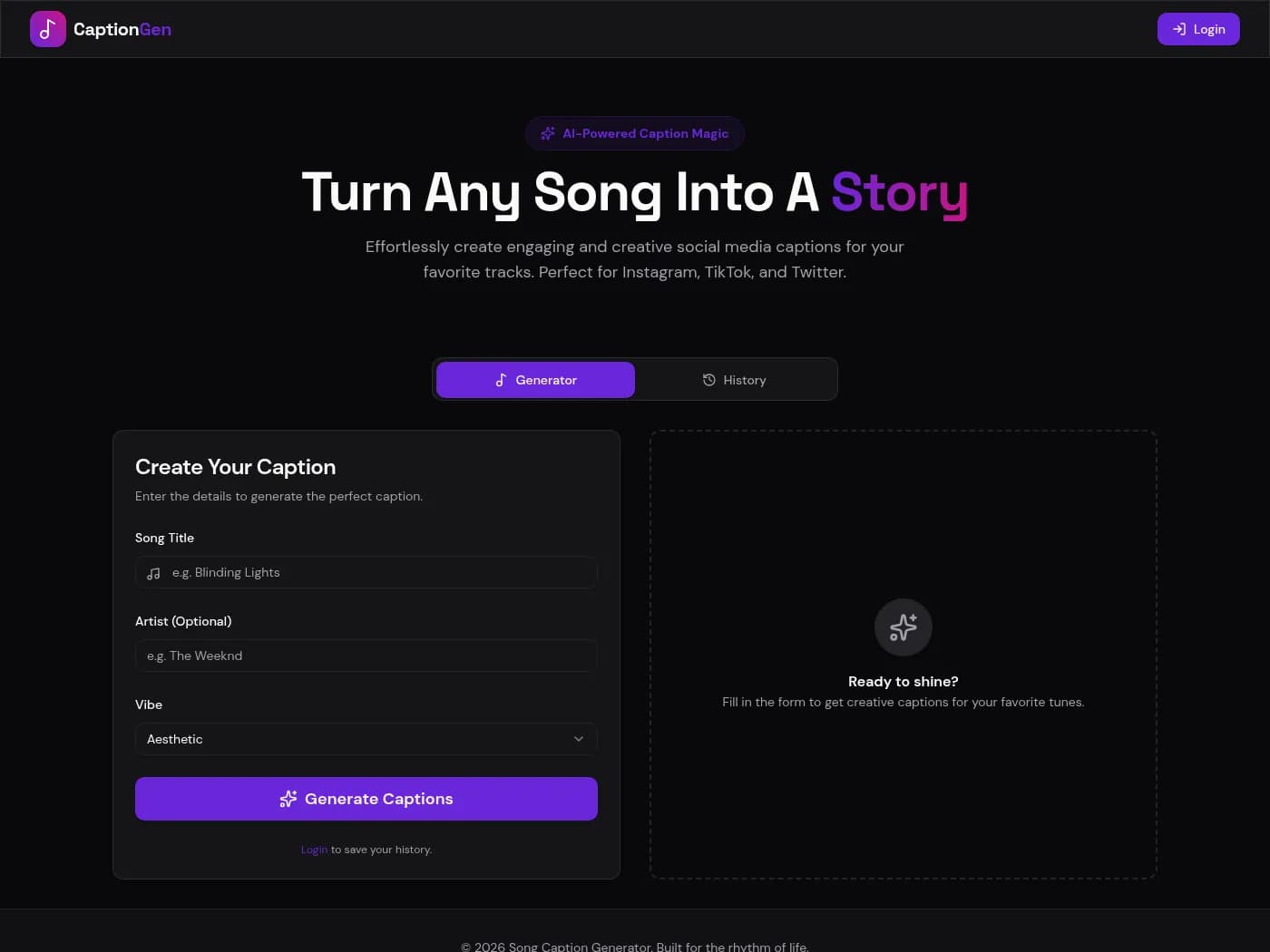 Song Caption Generator