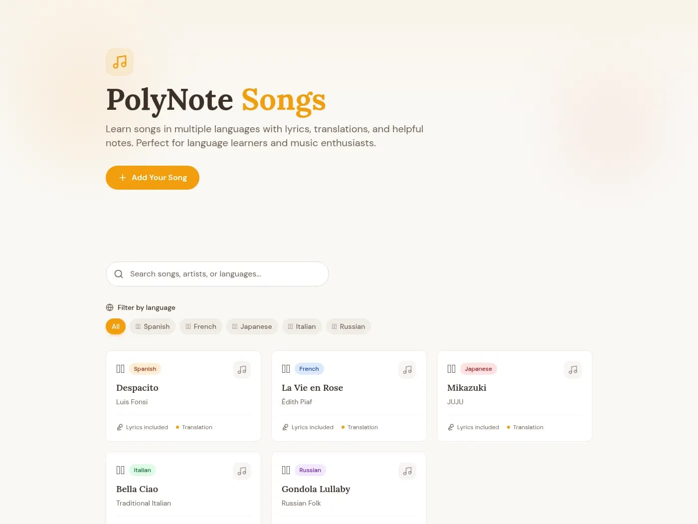 PolyNote Songs