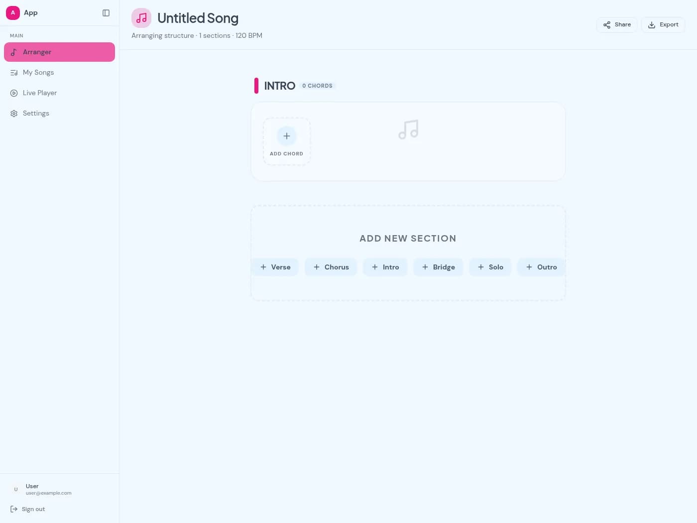 Song Structure Builder