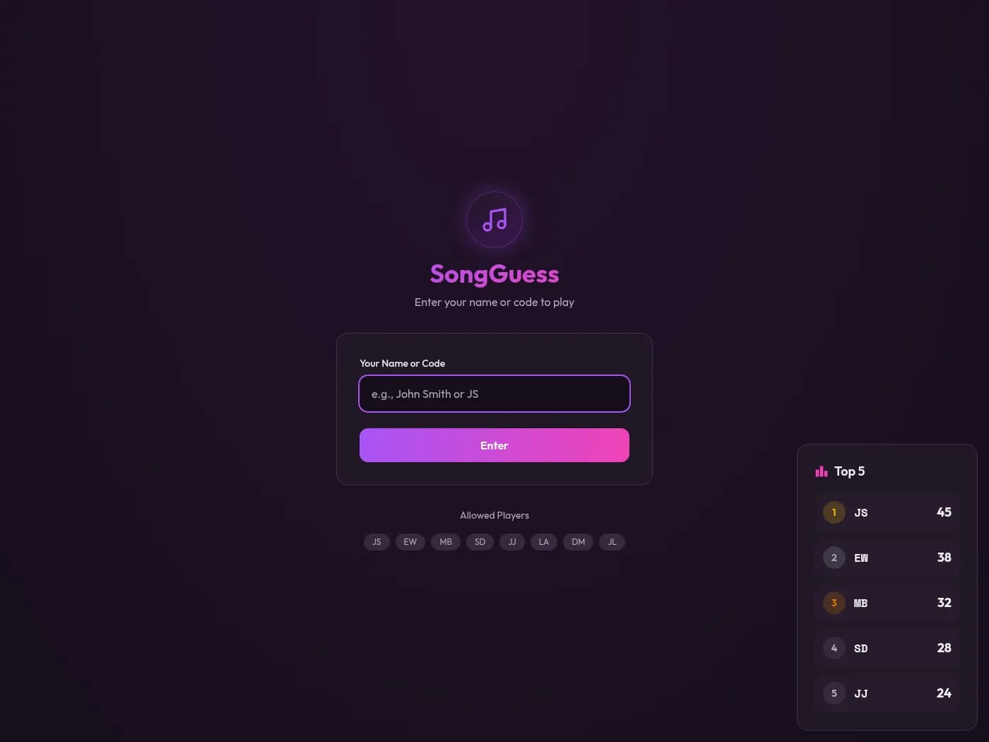 SongGuess Challenge
