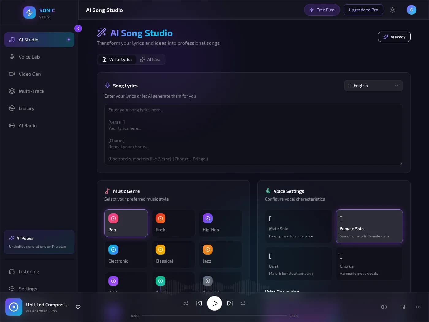 SonicVerse AI Studio