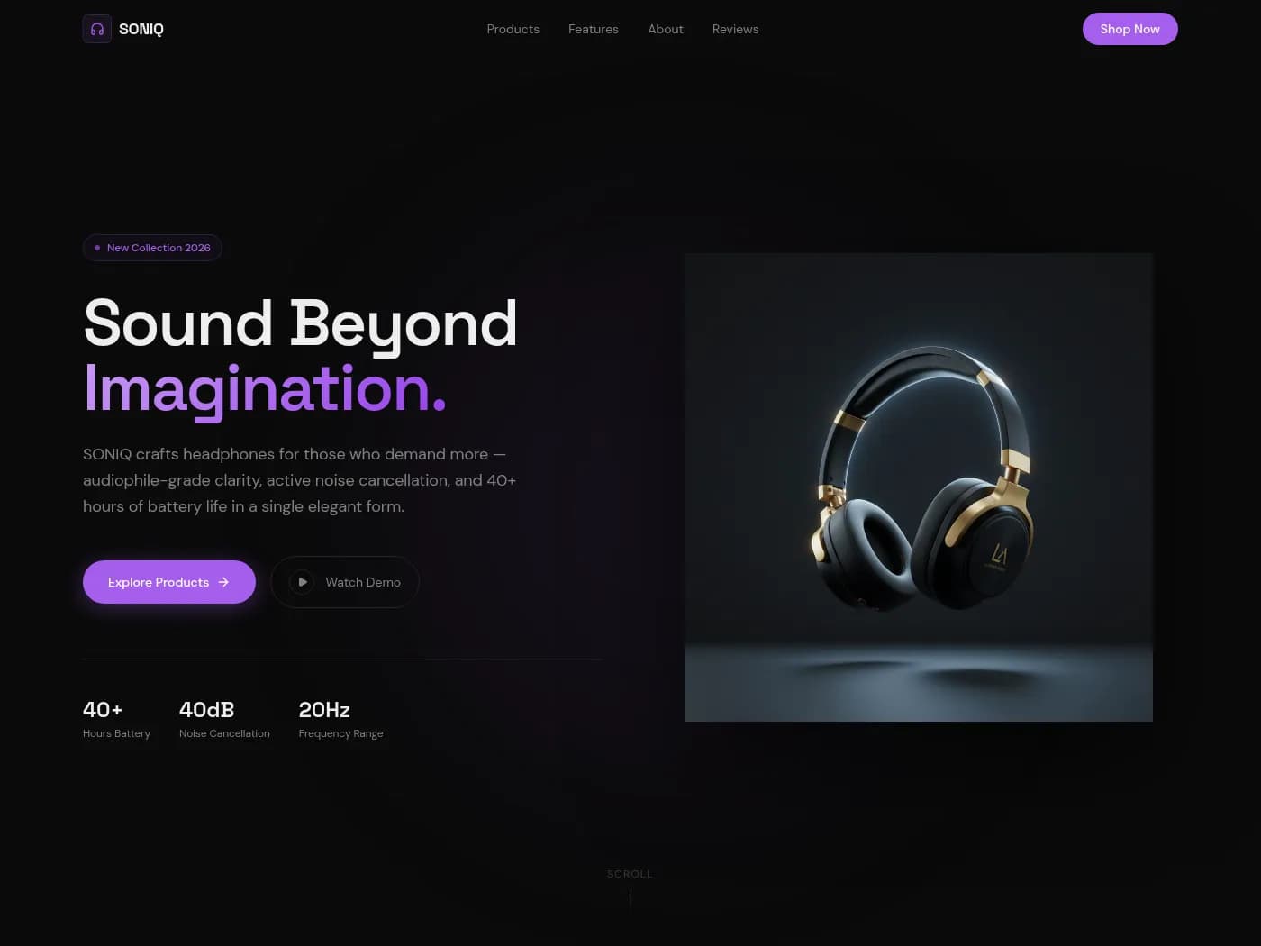 SONIQ Headphones Website
