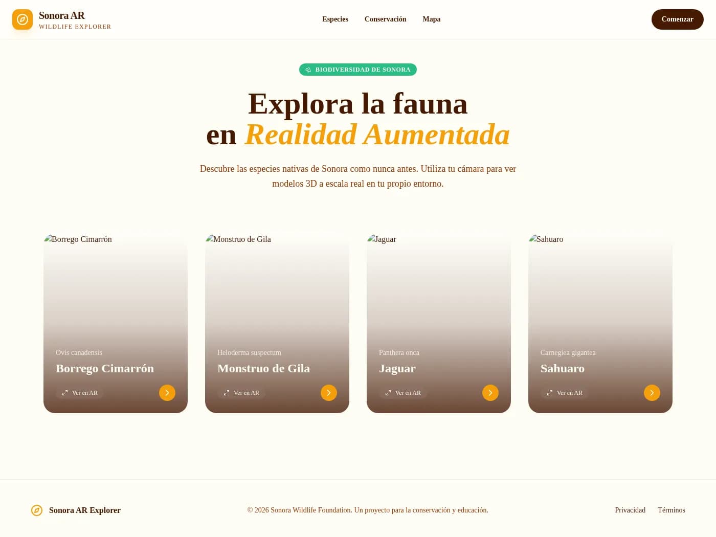 Sonora AR Wildlife Explorer