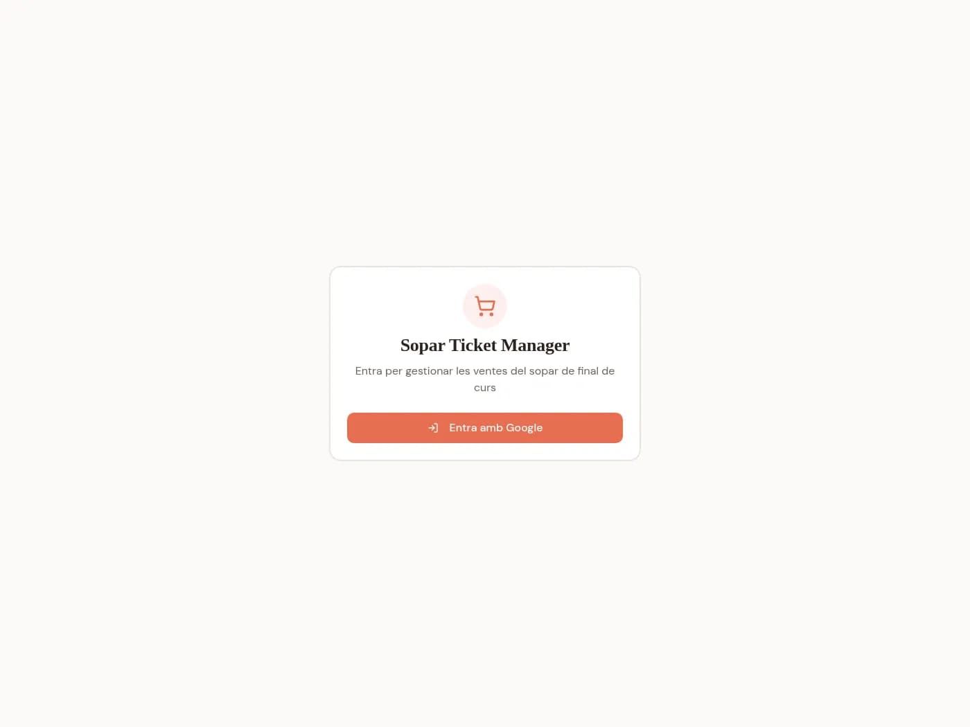 Sopar Ticket Manager