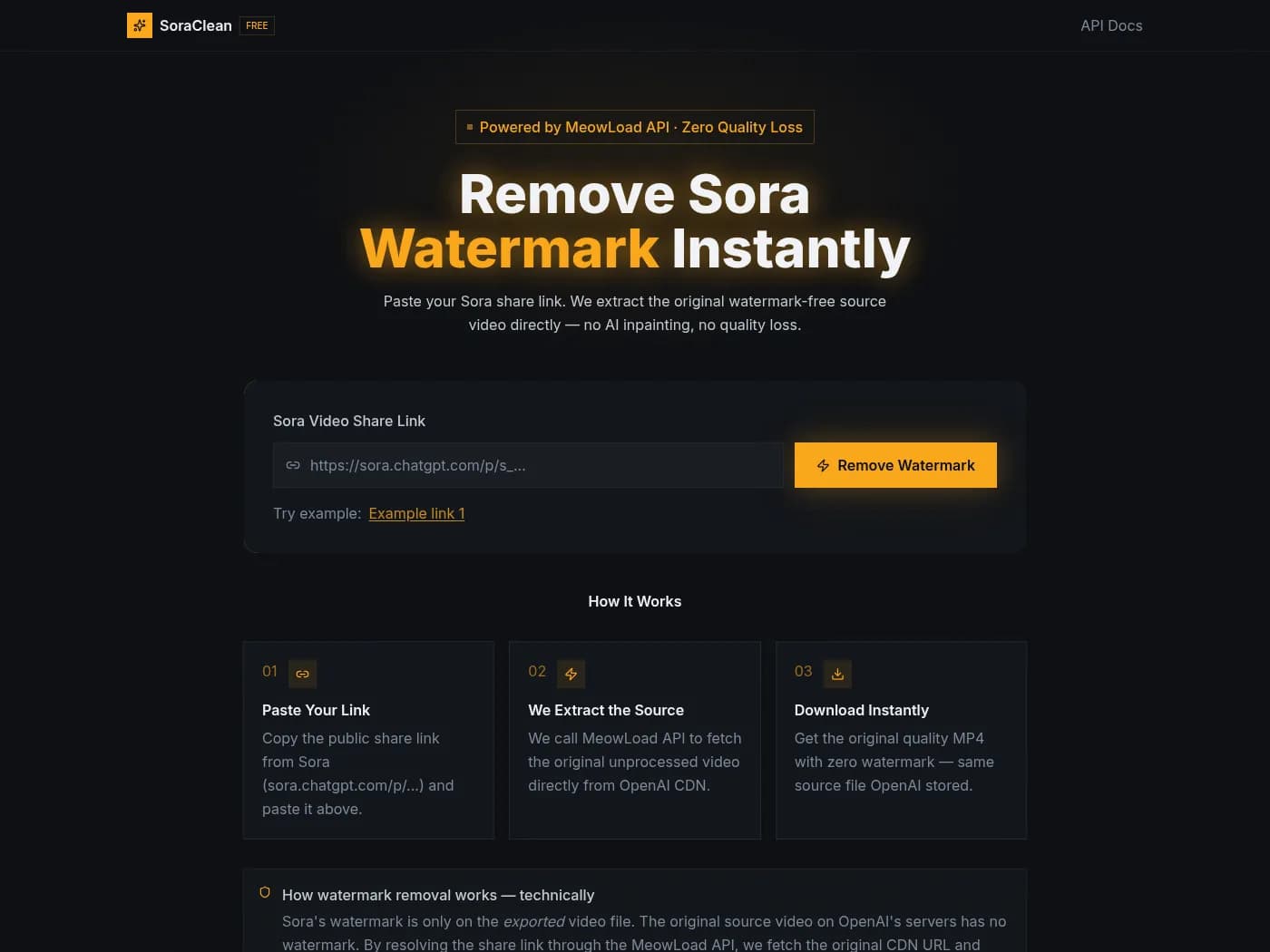 Sora Watermark Remover