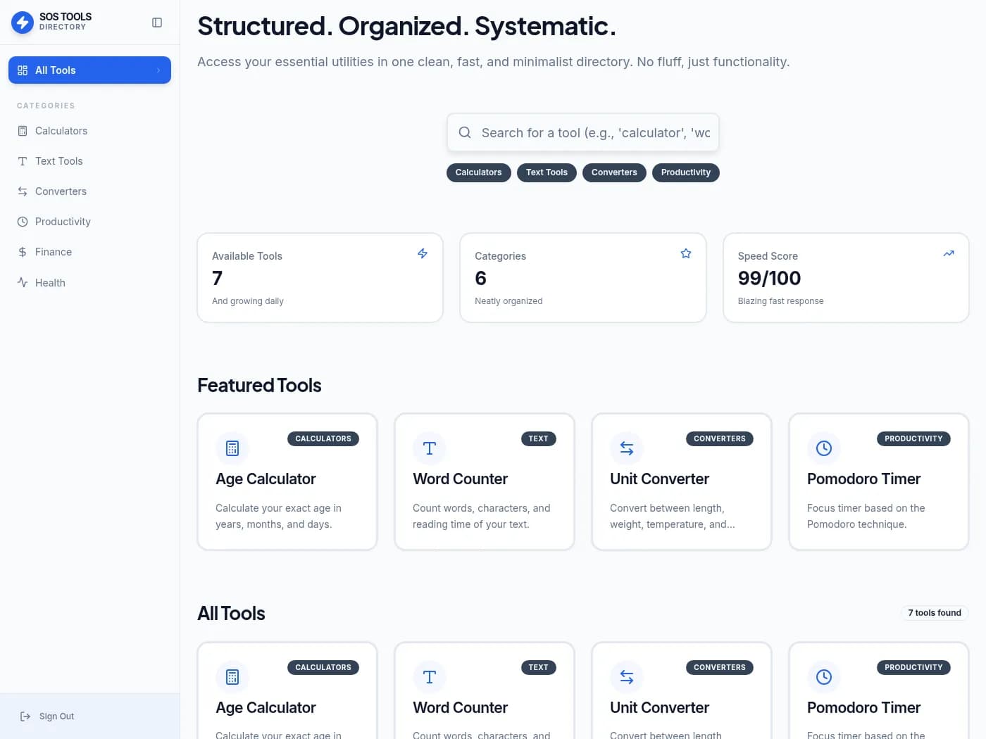 SOS Tools Directory
