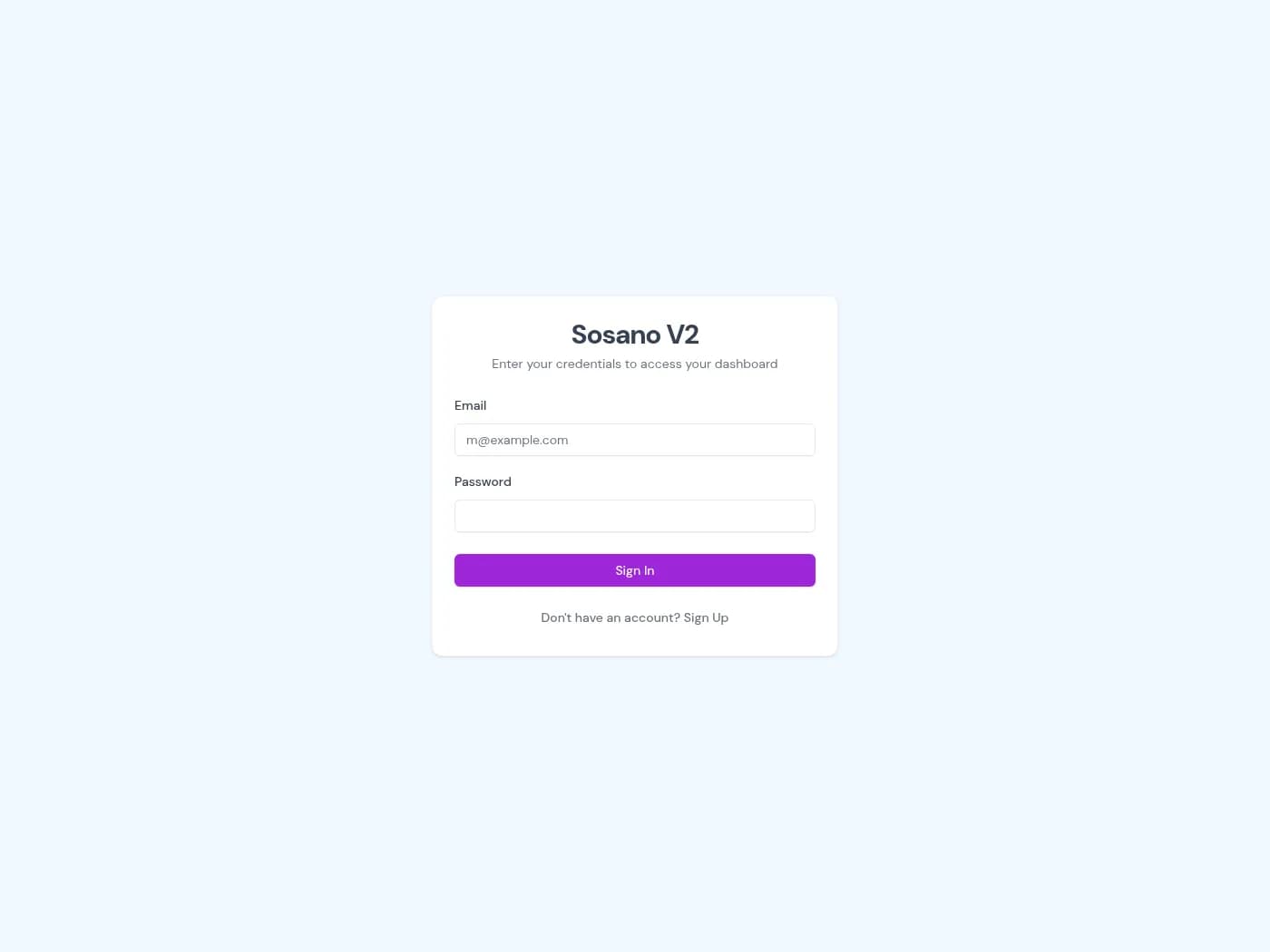 Sosano V2 Web Portal