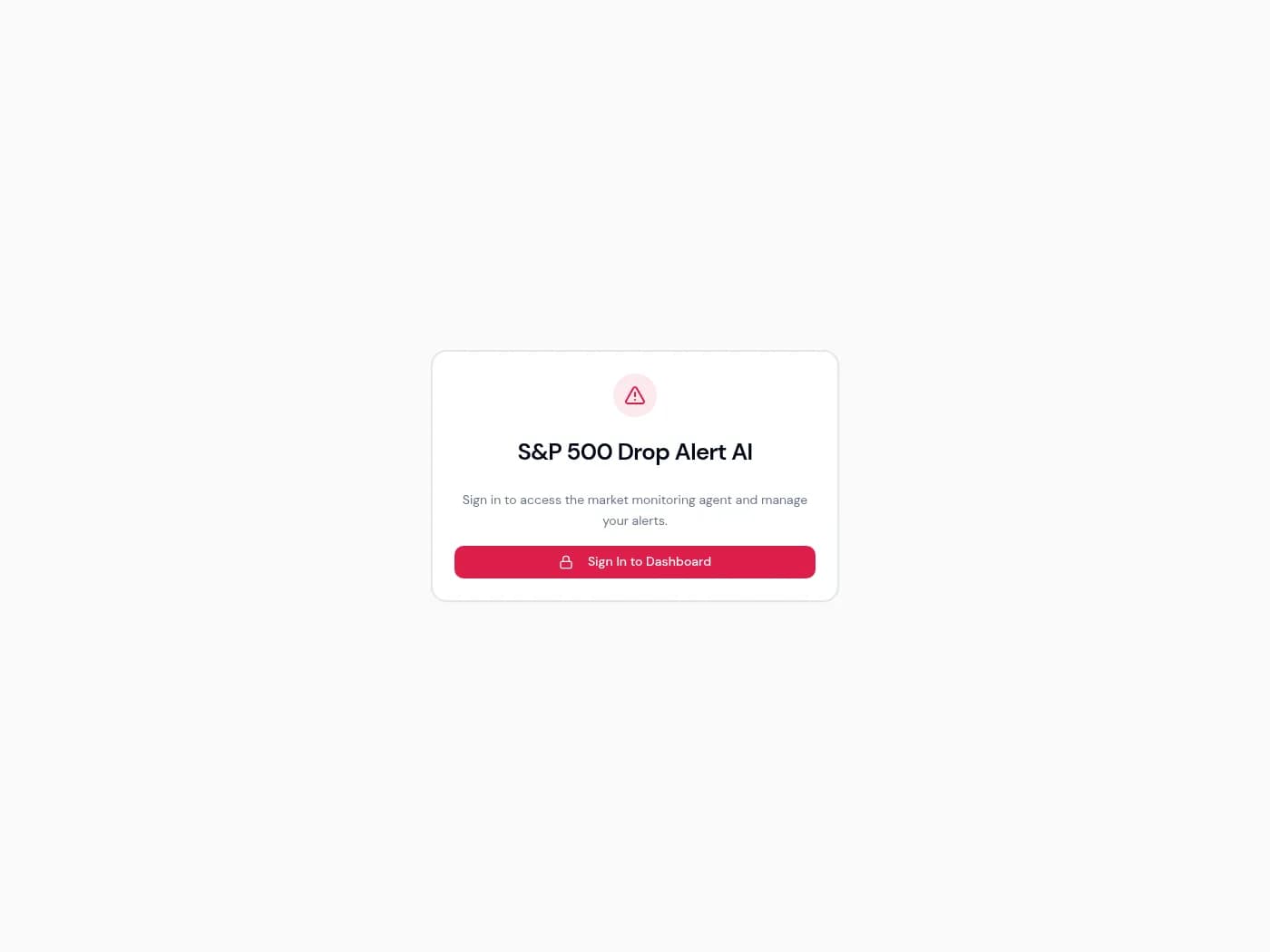 S&P 500 Drop Alert AI