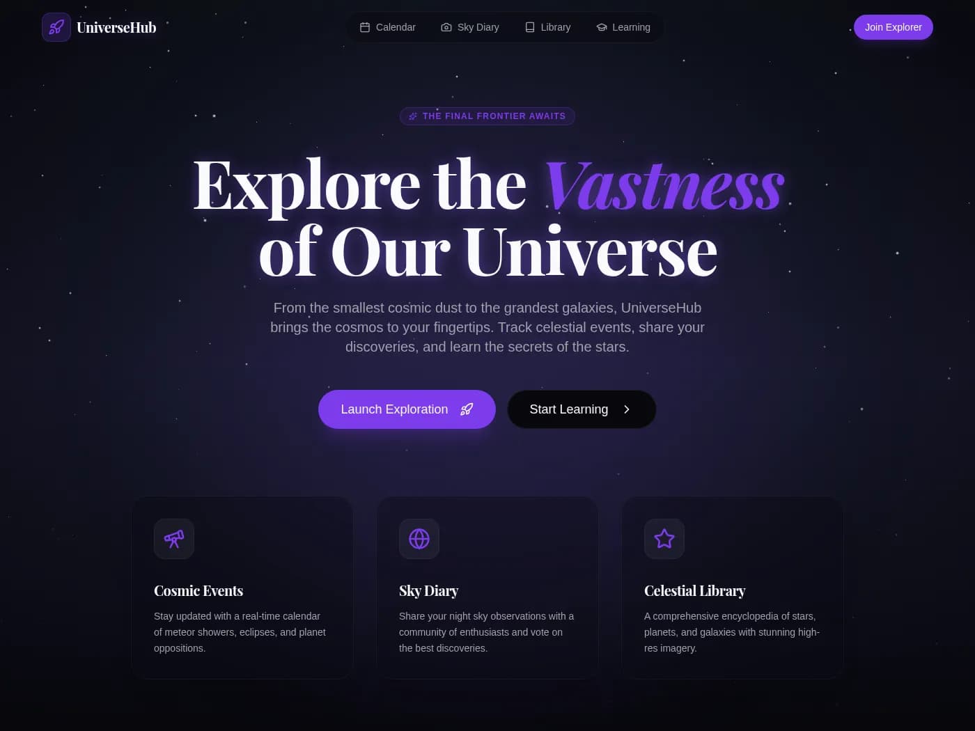 Universe Explorer Hub