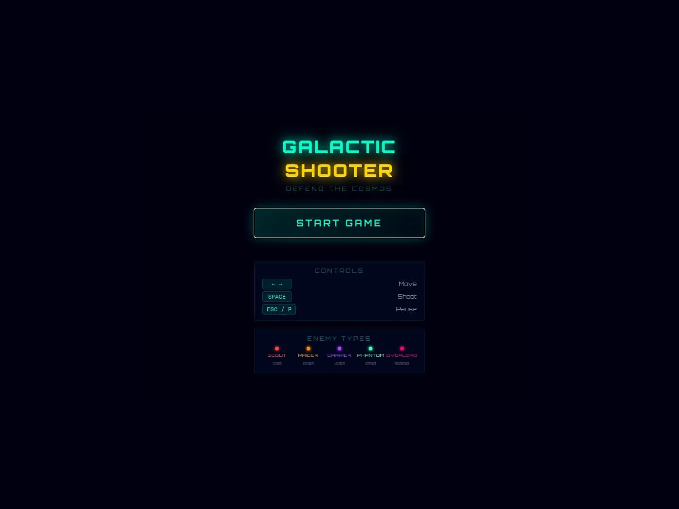 Galactic Shooter Canvas