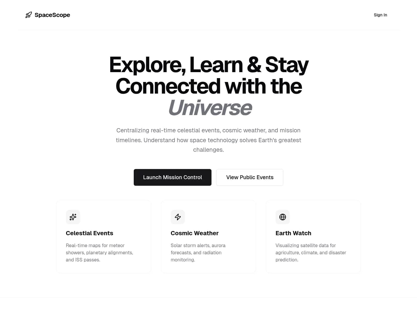 SpaceScope Dashboard