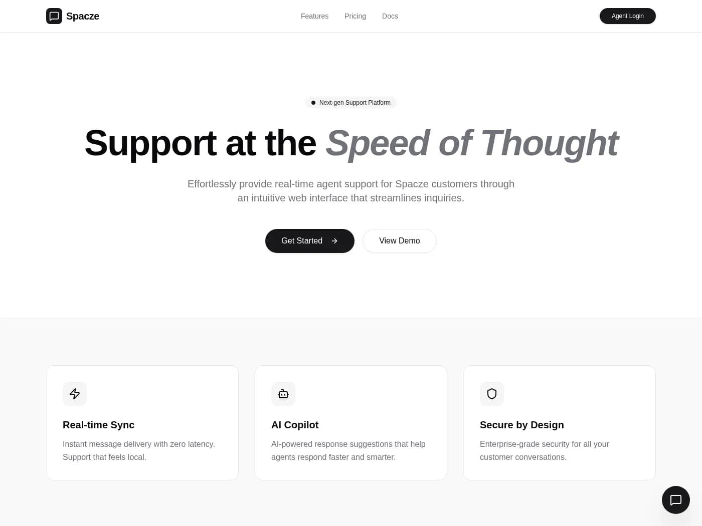 Spacze Agent Support