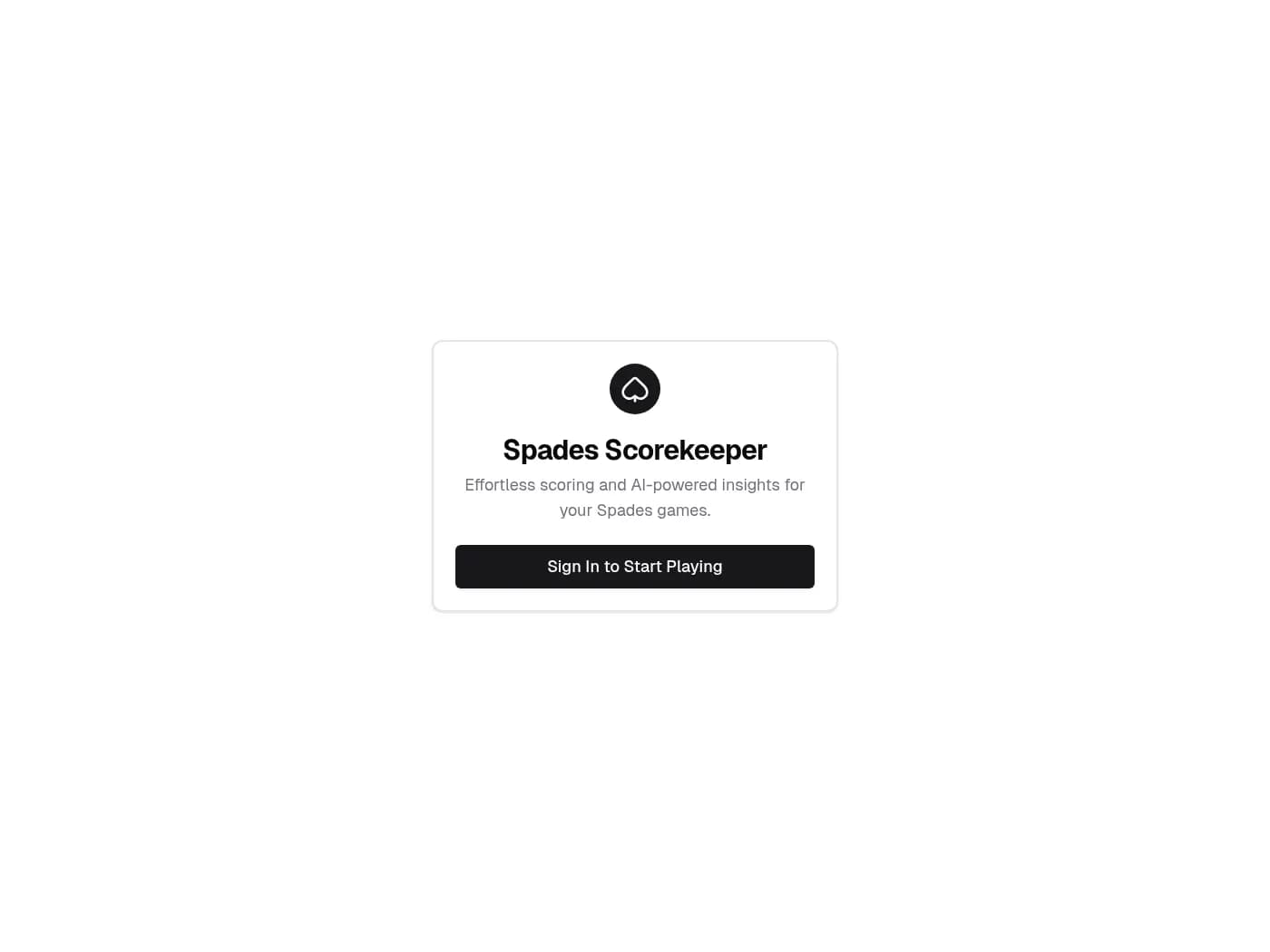 Spades Scorekeeper AI