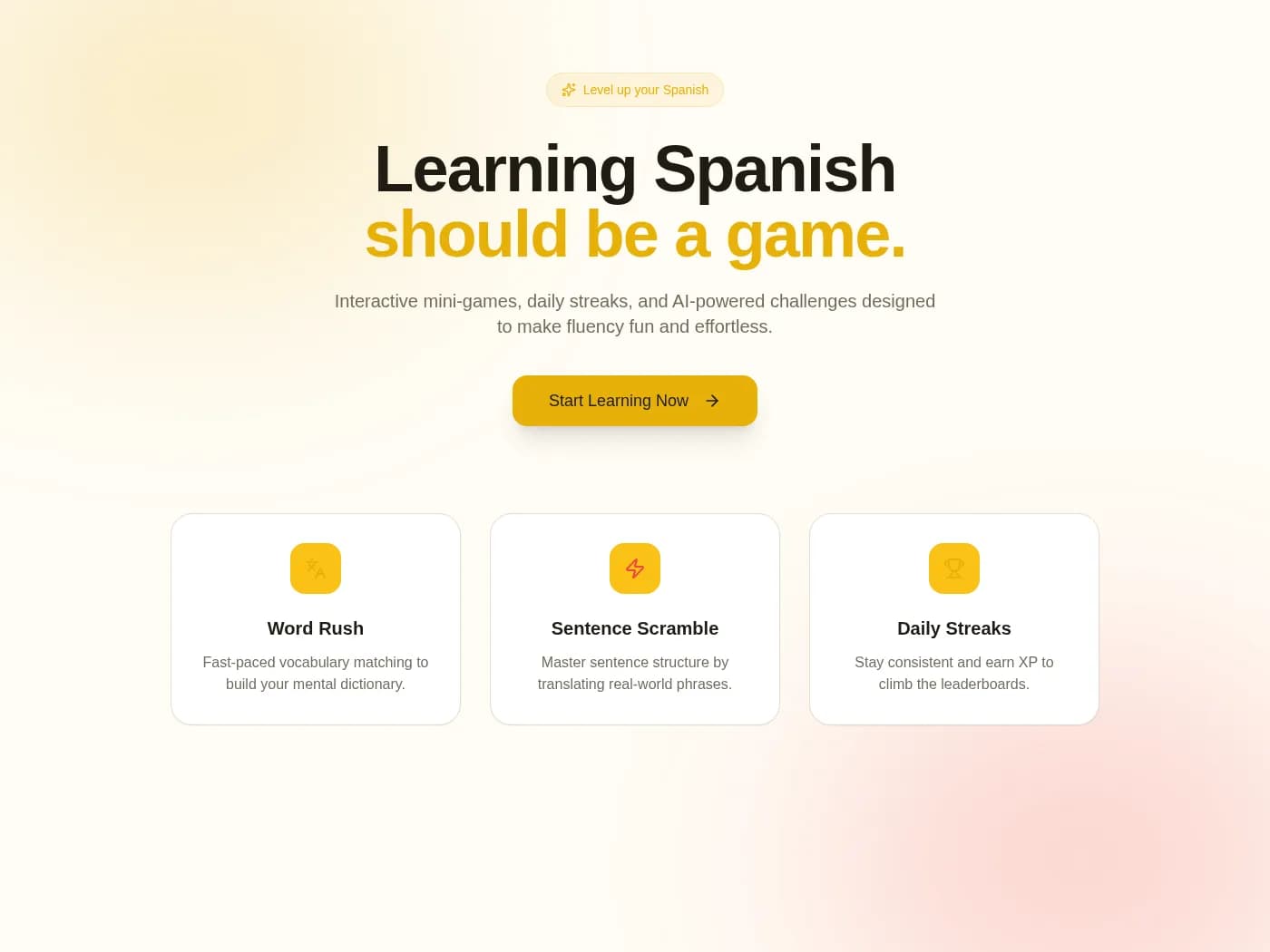 Spanish Game Learner