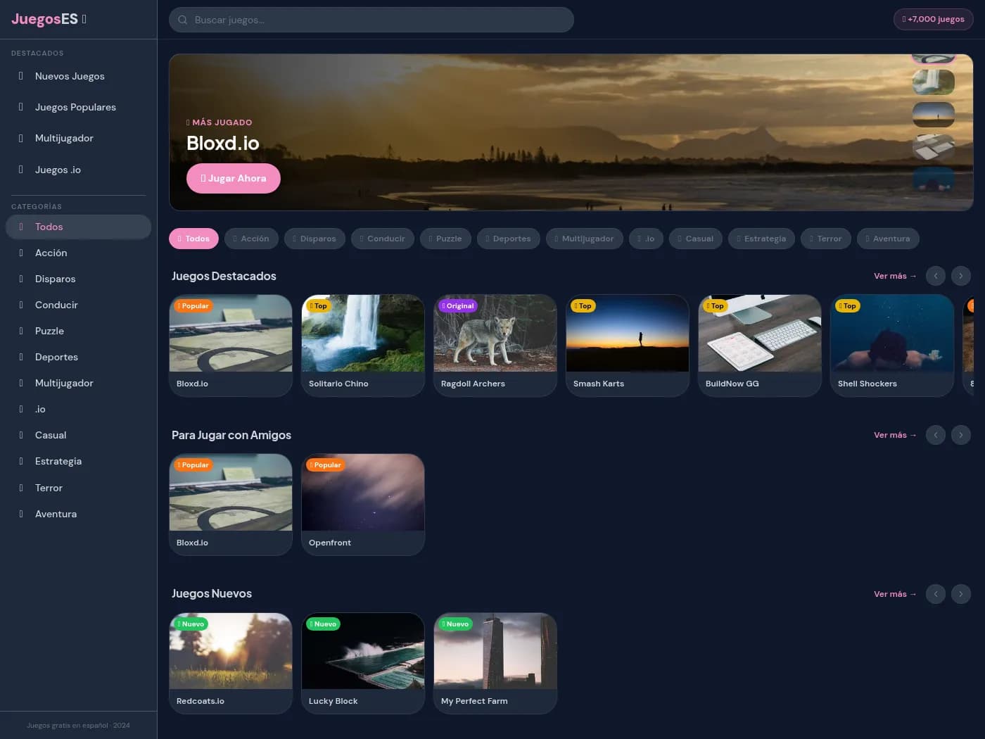 Spanish Web Games Hub