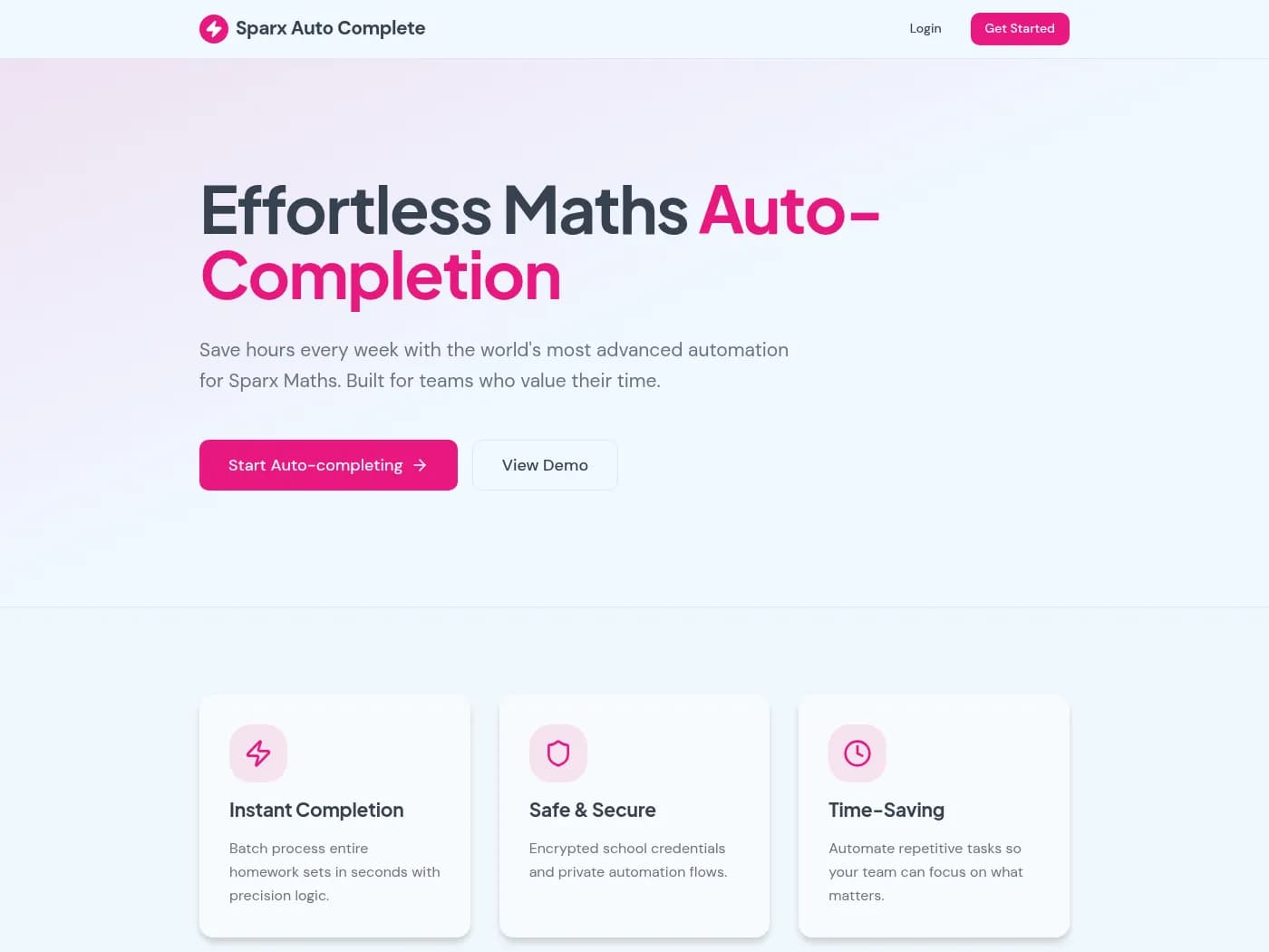 Sparx Auto Complete