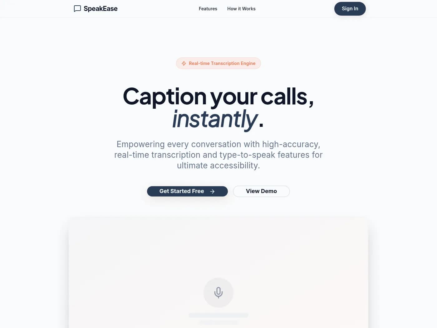 SpeakEase Transcription App