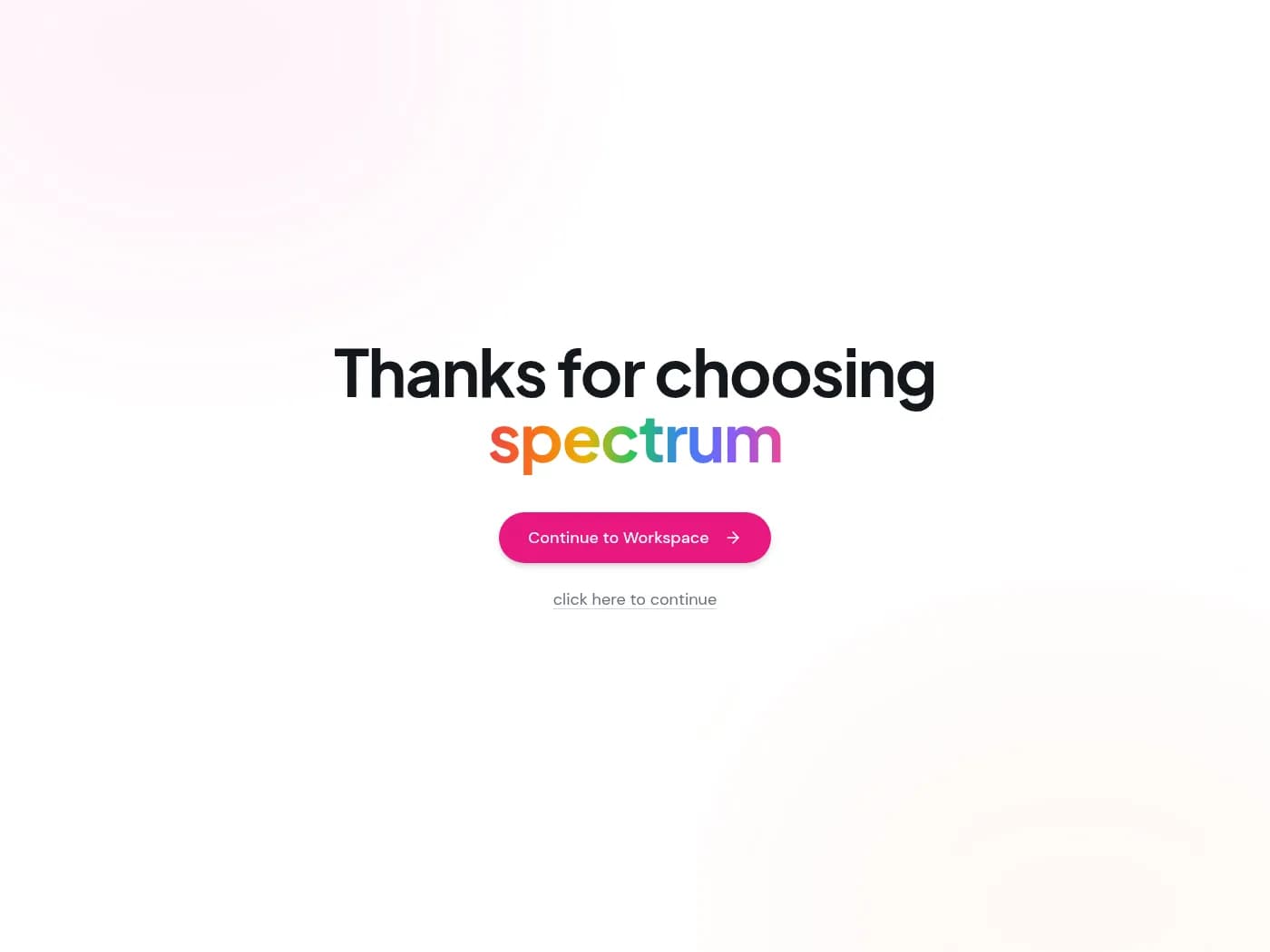 Spectrum Welcome Page