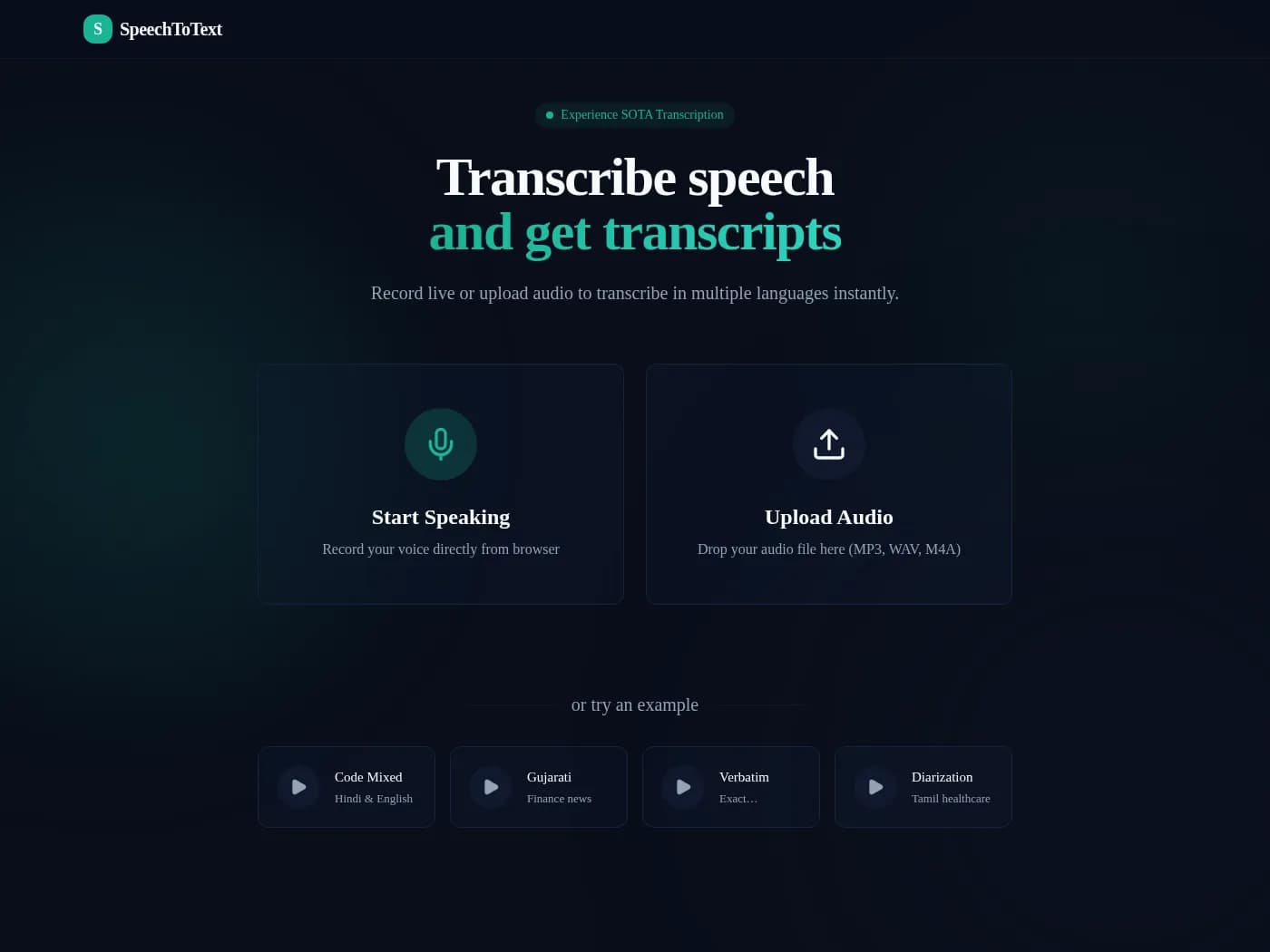 SpeechToText Dashboard