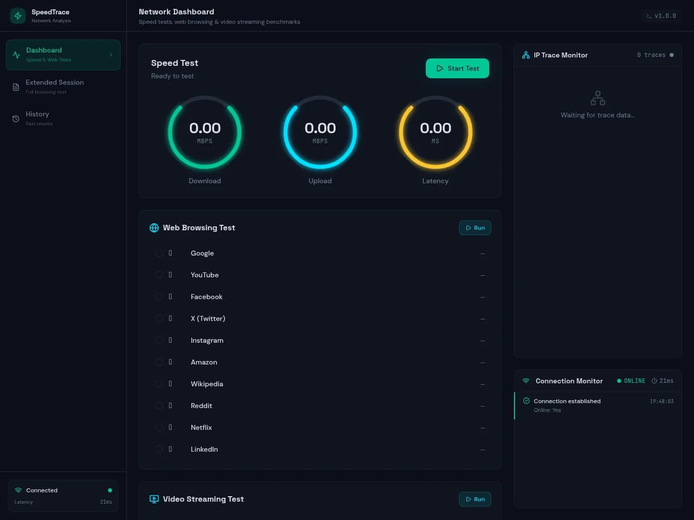 SpeedTrace Dashboard