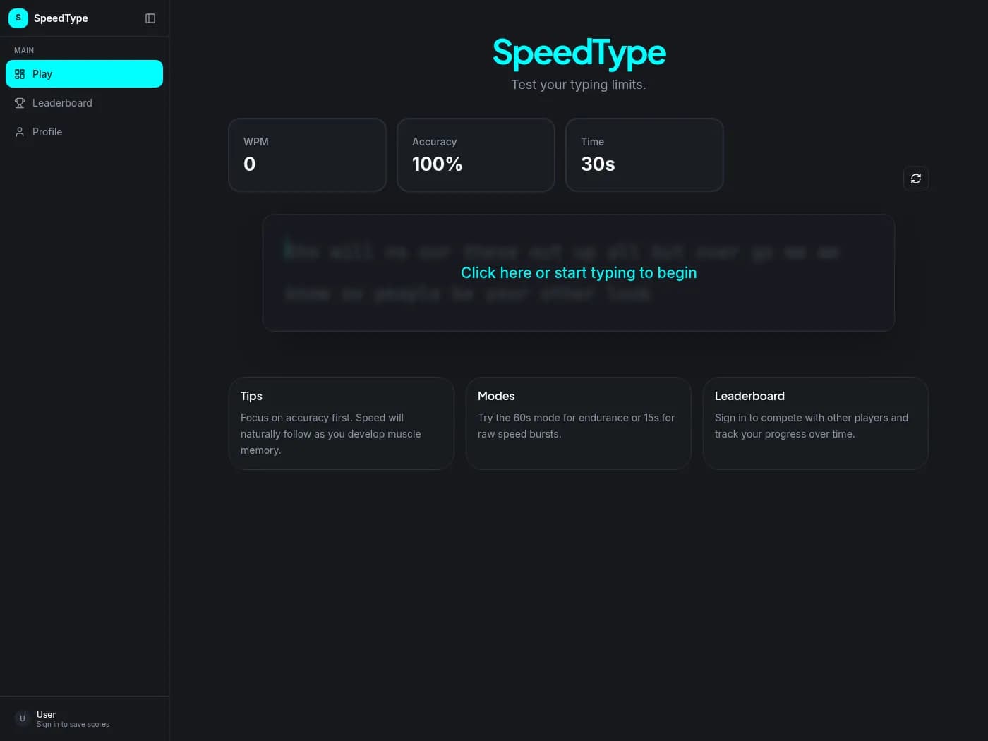 SpeedType Game