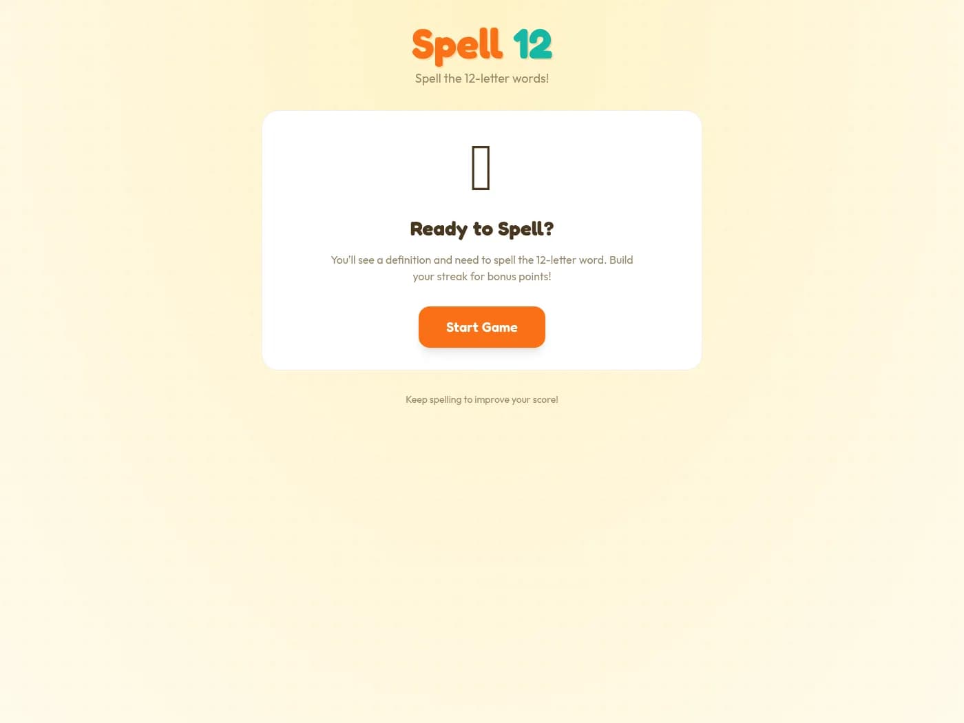 Spell 12 Game