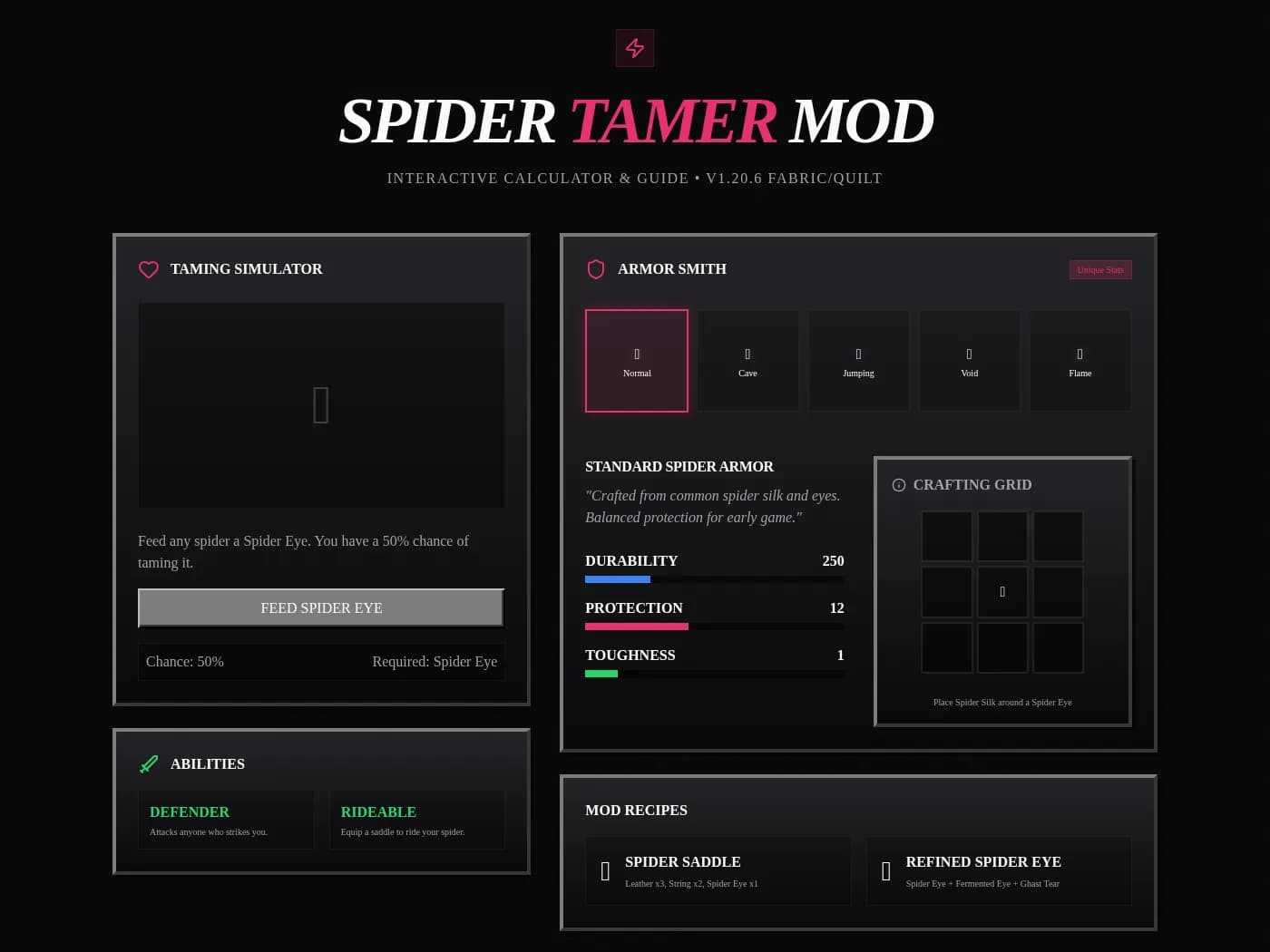 Spider Tamer Mod