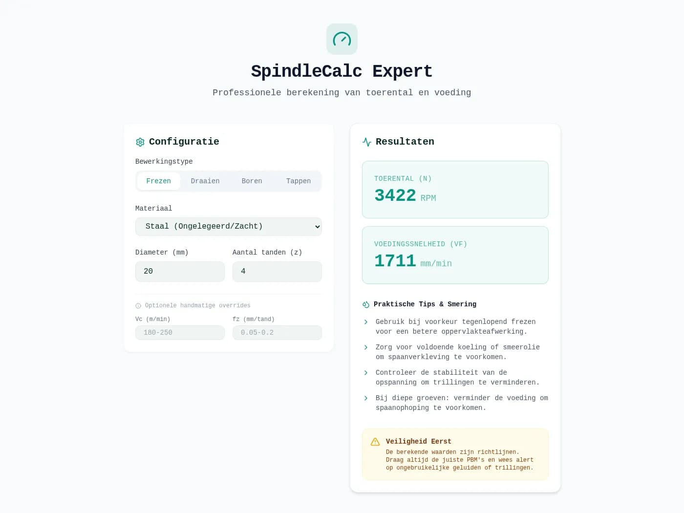 SpindleCalc Expert