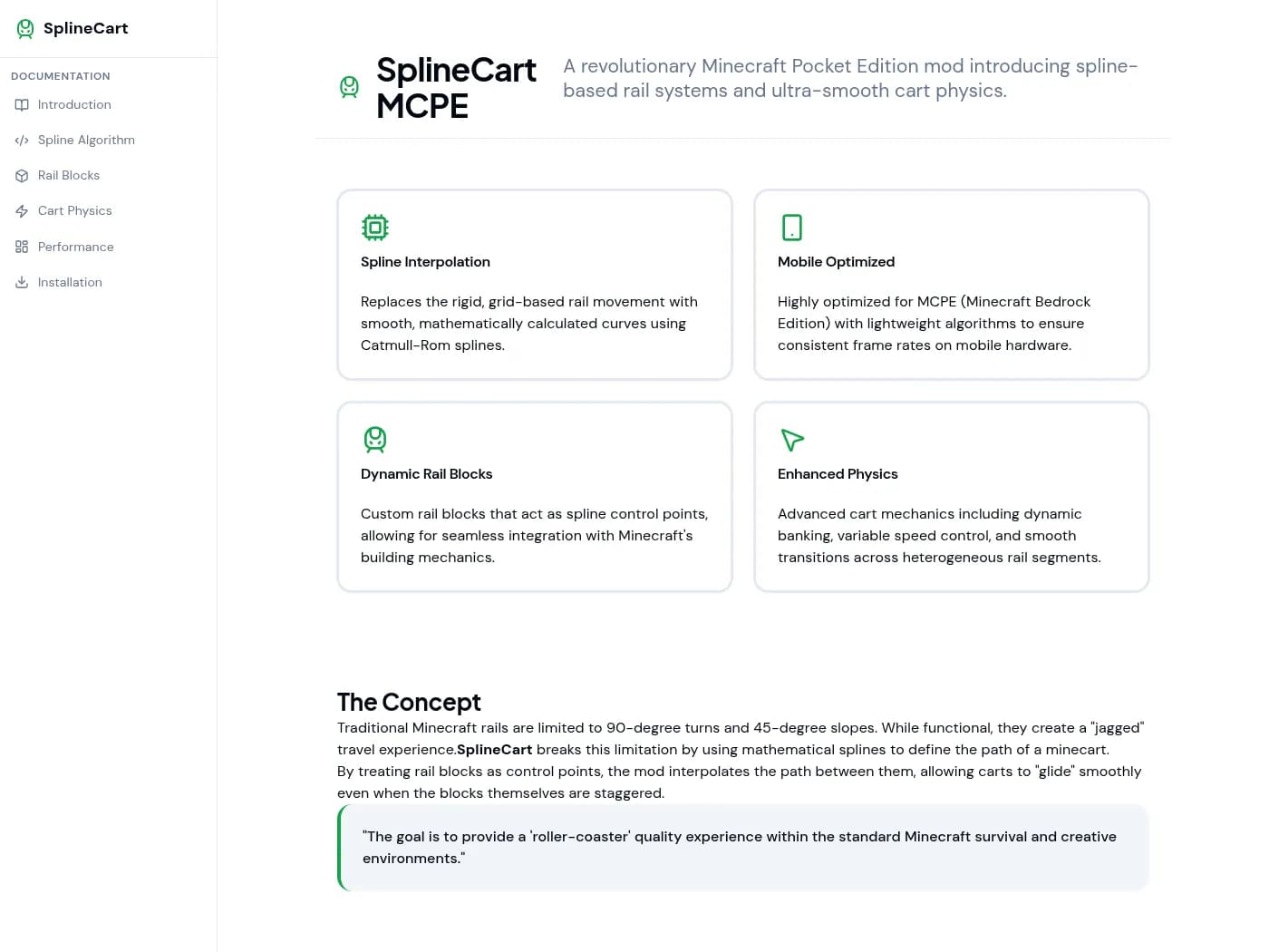 SplineCart MCPE Mod Guide