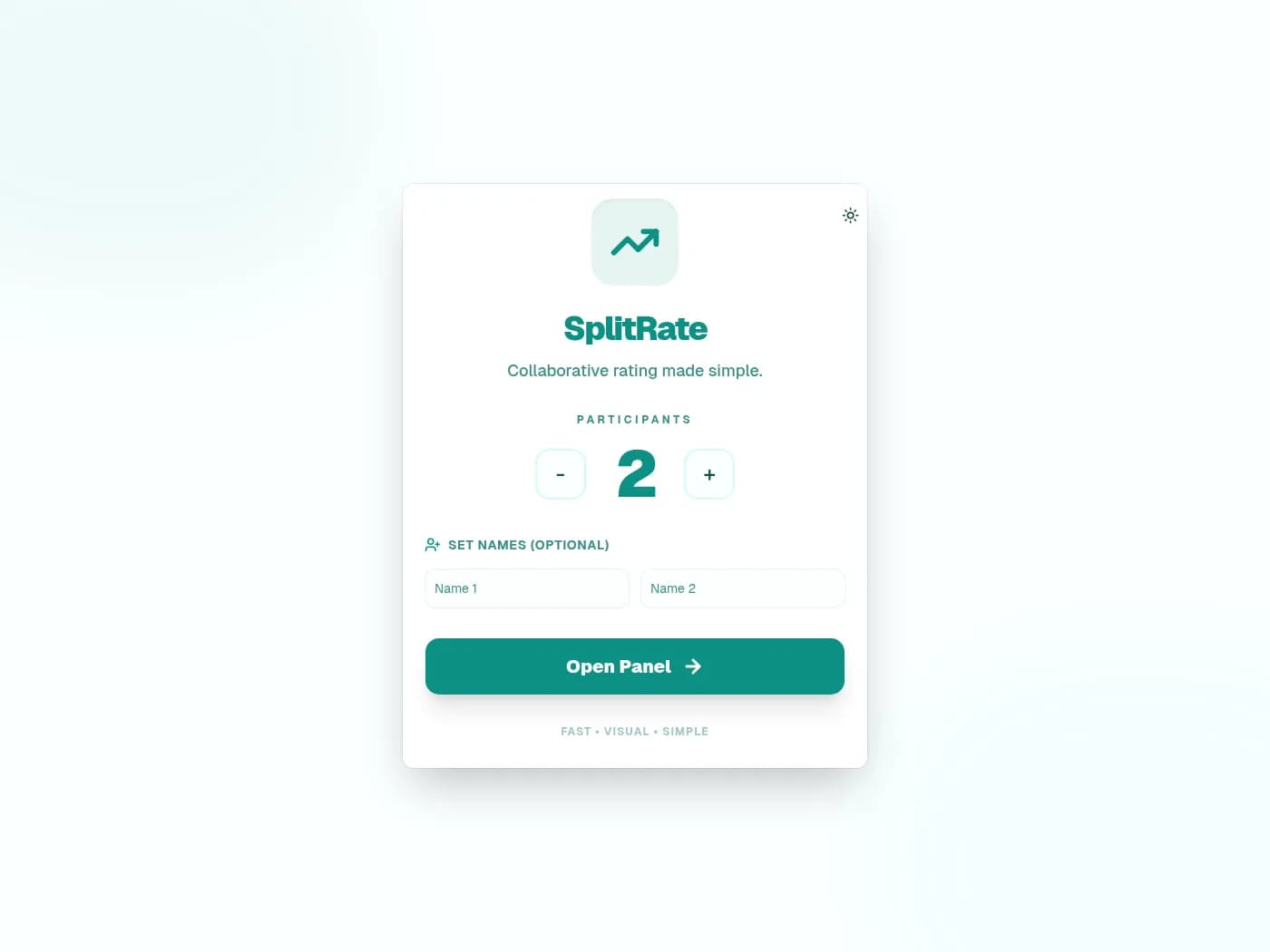 SplitRate Panel