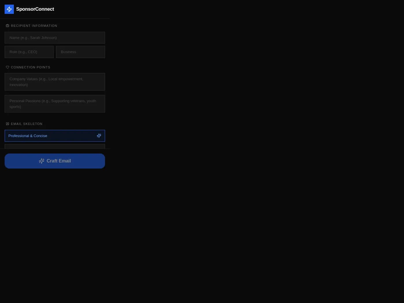 SponsorConnect AI Emails