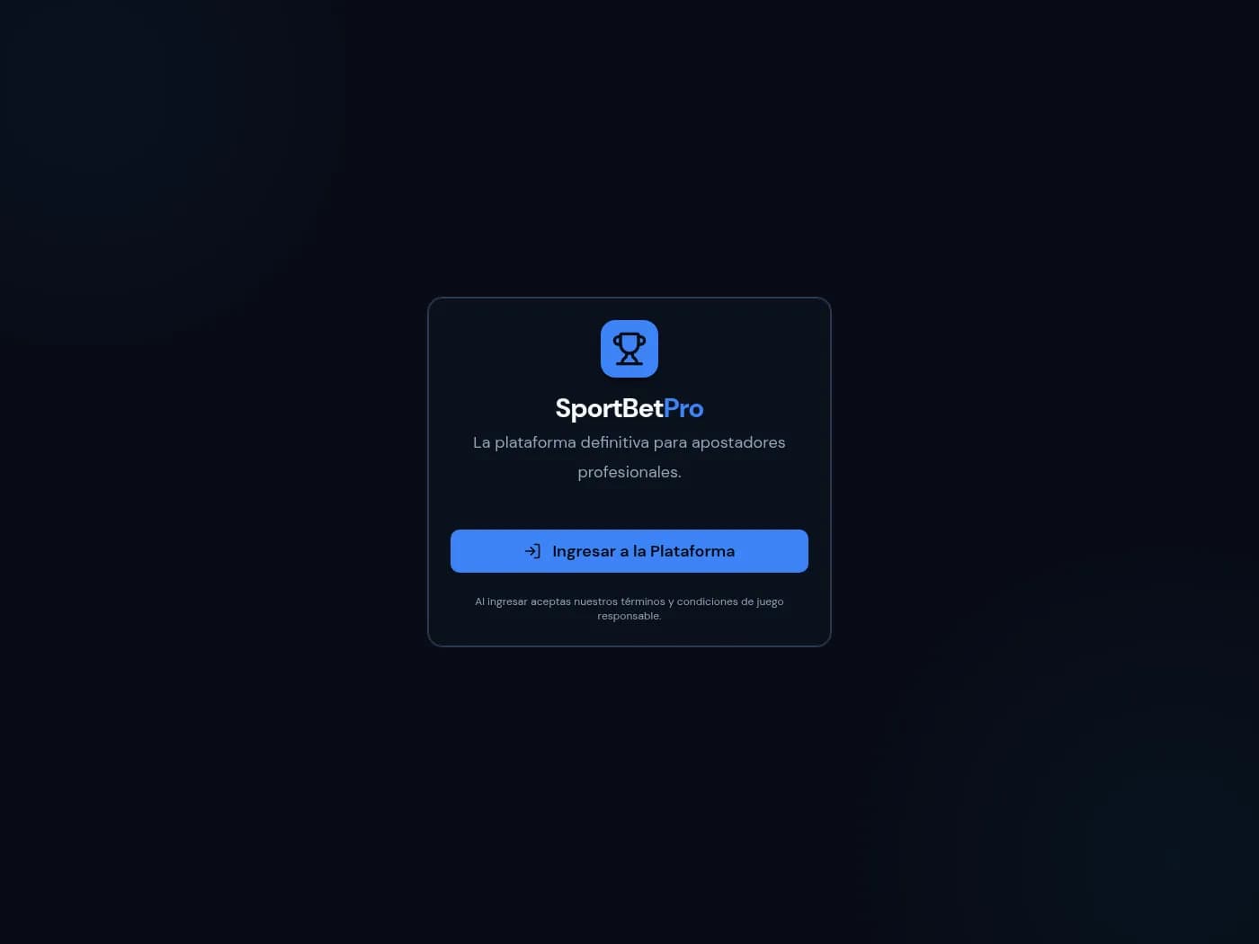 SportBet Pro Platform