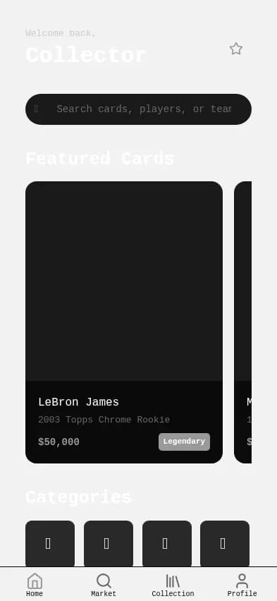 Sports Card Shop App