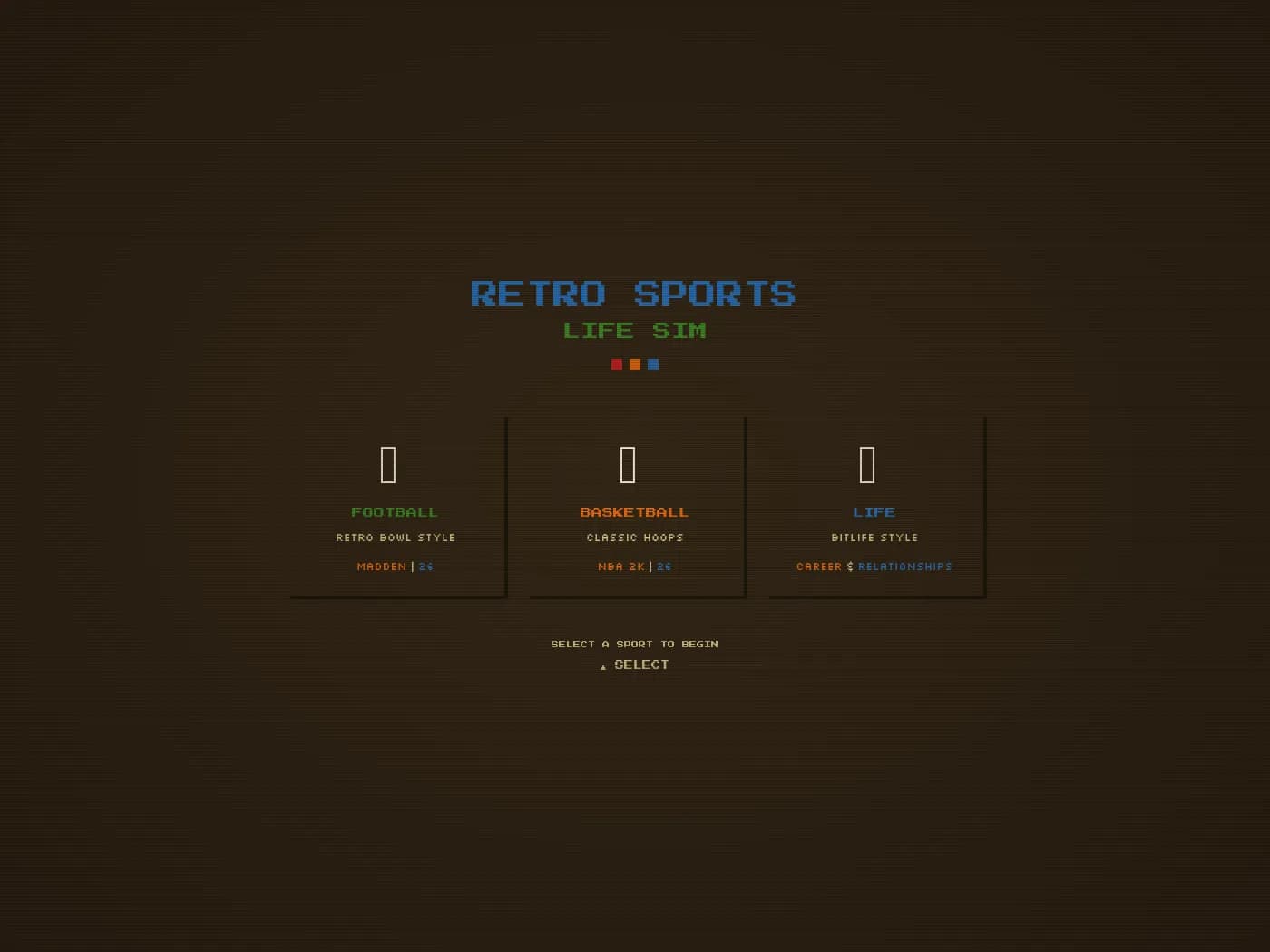 Retro Sports Life Sim