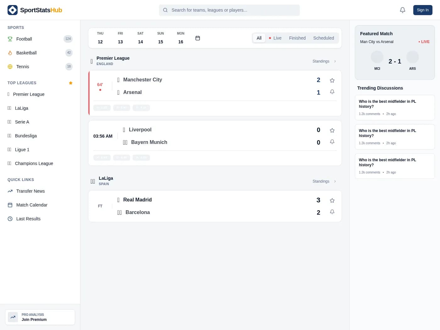 SportStats Live Hub