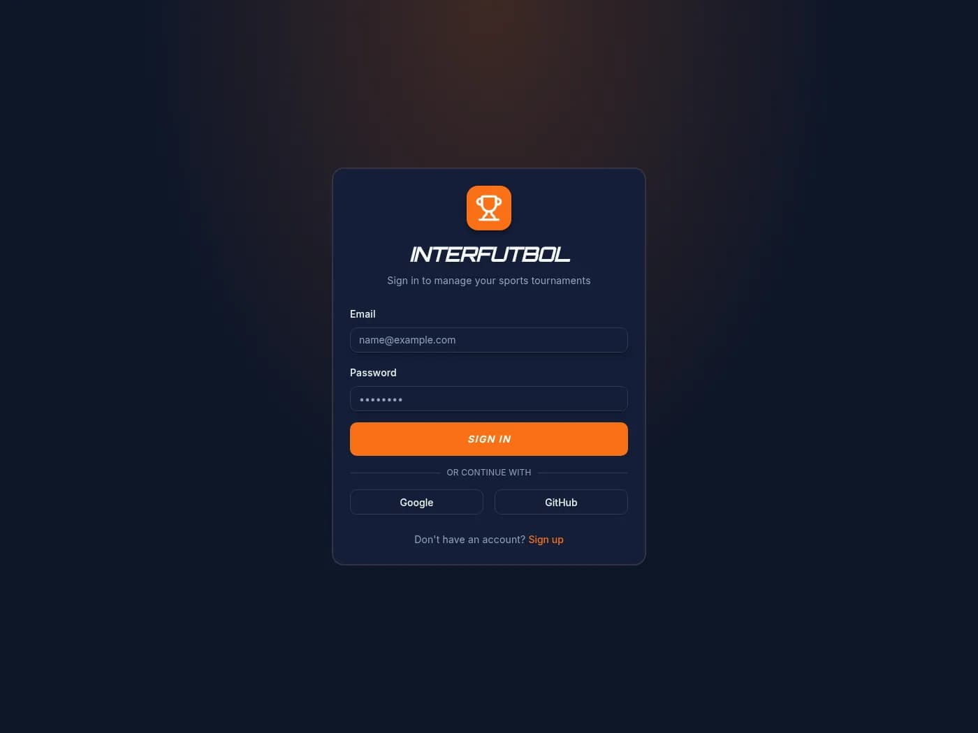Interfutbol Tournament Hub