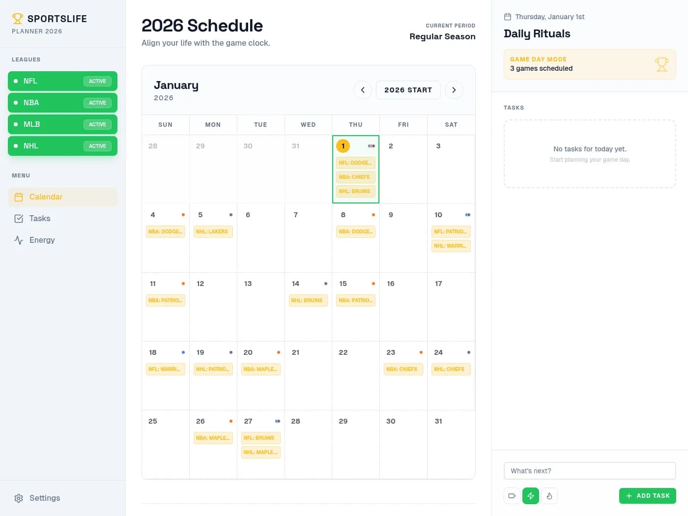 SportsLife Planner