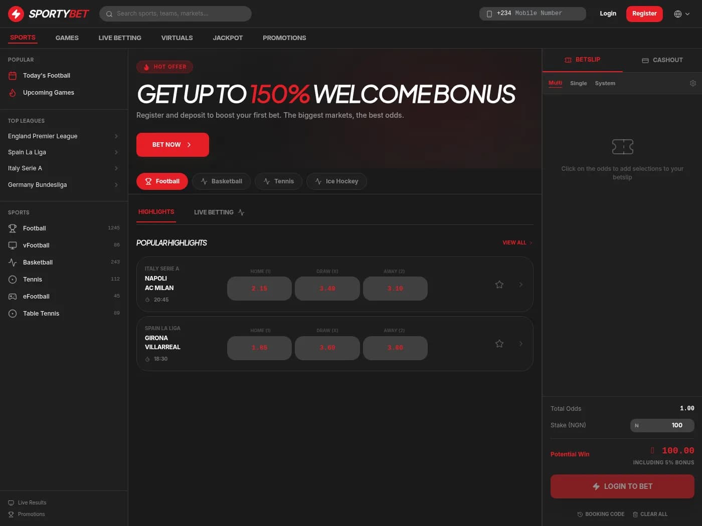 SportyBet Clone
