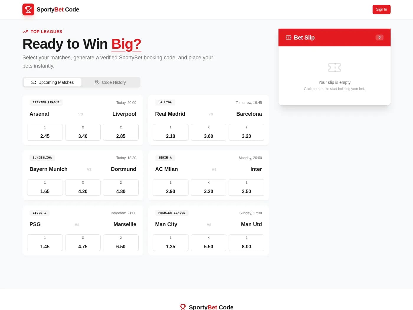 SportyBet Booking Code Tool