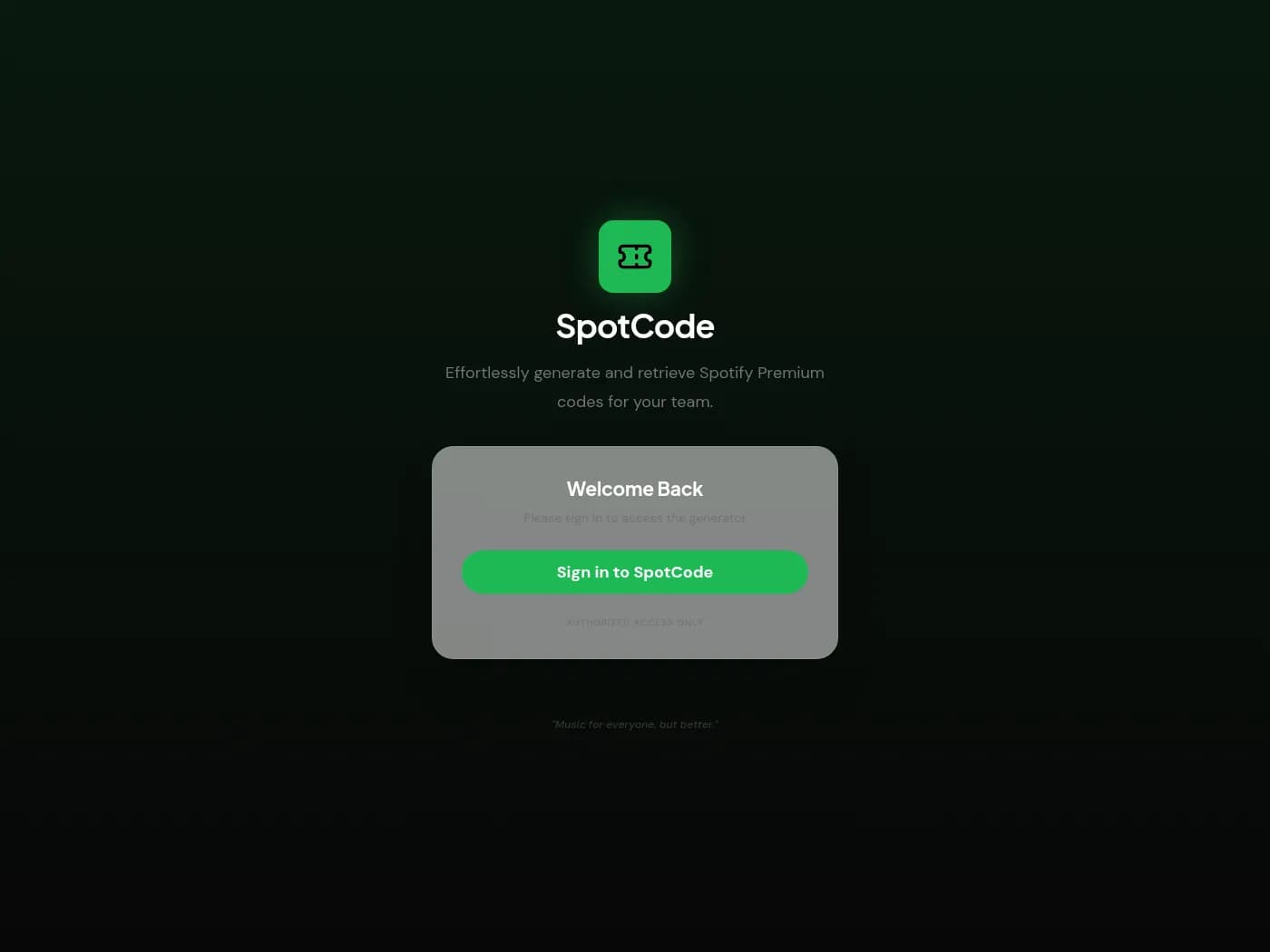 SpotCode Generator