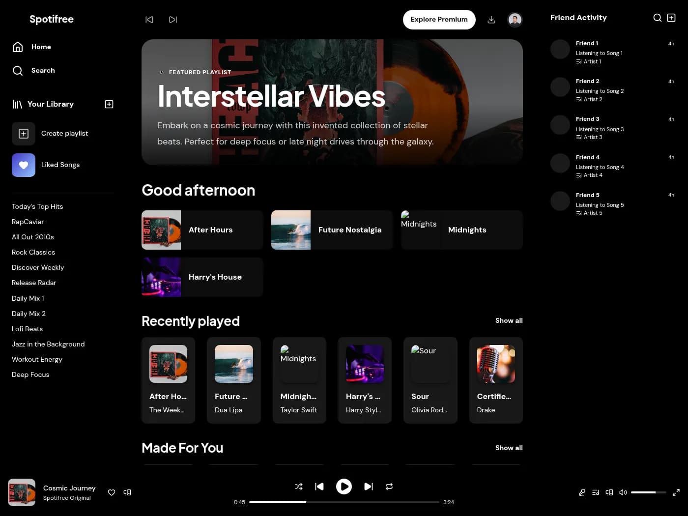 Spotifree Web Clone