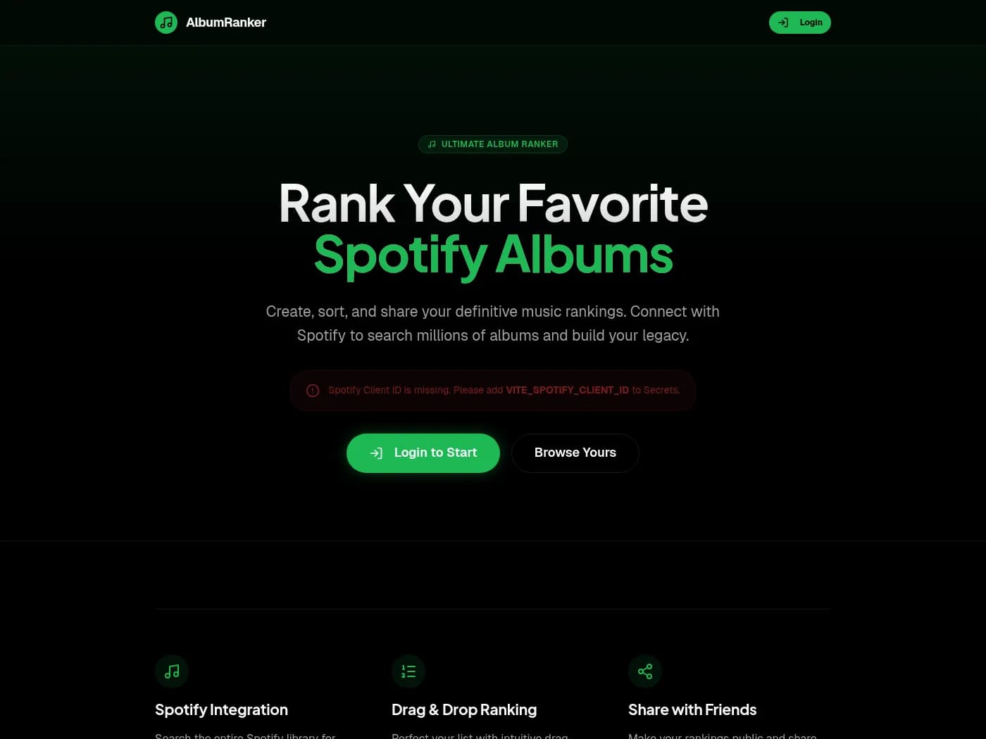 Spotify Album Ranker